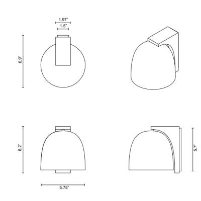 Cina Applique da parete Tubi in acciaio LED minimalista con sfera di vetro per camera da letto, studio e soggiorno creativo in vendita