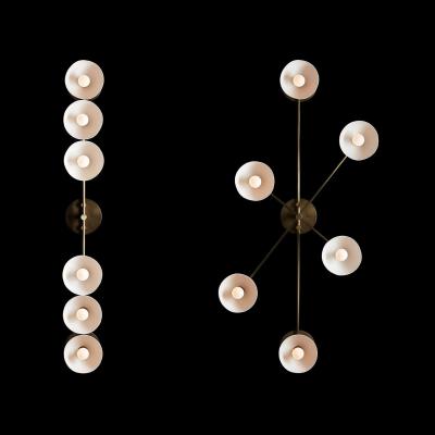 China Moderne luxe ronde wandlamp kunstmatig gegoten keramische messing trapeze wandoppervlak scone voor hotel showroom interieur led lichtbron E26 basis Te koop