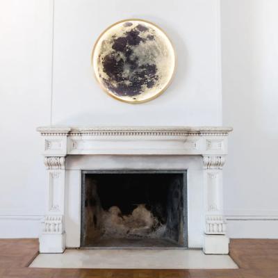 China Creative LED Moon Light Wall Lamp Simple Modern Printed Corridor and Living Room Background Wall Painting Sconce for sale