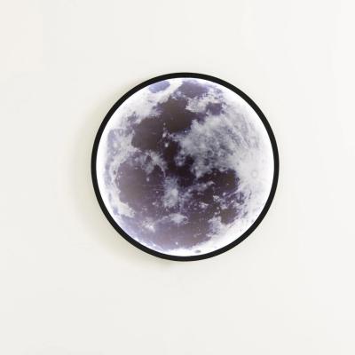 China Creative LED Moon Light Wall Lamp Simple Modern Printed Corridor and Living Room Background Wall Painting Sconce for sale