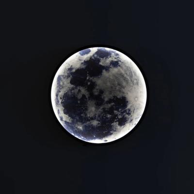 China Creative LED Moon Light Wall Lamp Simple Modern Printed Corridor and Living Room Background Wall Painting Sconce for sale