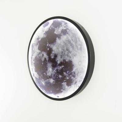 China Creative LED Moon Light Wall Lamp Simple Modern Printed Corridor and Living Room Background Wall Painting Sconce for sale