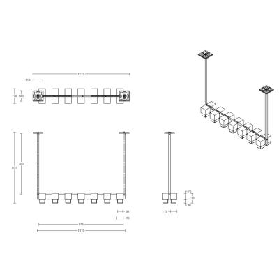 Cina Modern Led Cubo Multi Pendant per cucina salotto sala da pranzo sala da pranzo lampada di vetro moderno lampada di appendiabiti design di illuminazione interna in vendita