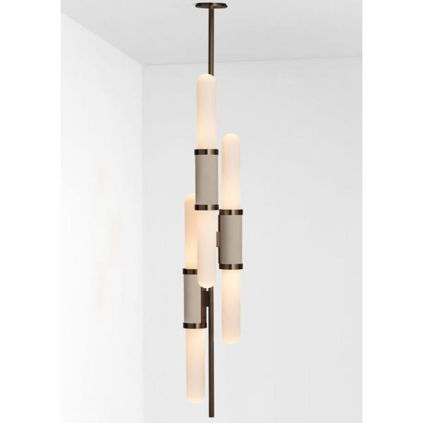 Quality Minimalist Modern Copper Chandelier for Hotel Villa Bedroom Scandal Staggered Pendant for sale