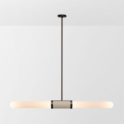 Cina Modern Minimalist Glass Articolo Illuminazione Long Scandal Pendant Light Isola Bianco Frost Glass Light in vendita