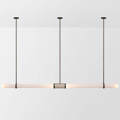 Cina Modern Minimalist Glass Articolo Illuminazione Long Scandal Pendant Light Isola Bianco Frost Glass Light in vendita