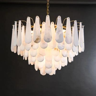 China Spanish Alabaster  Chandelier Lighting  For Living Room 80cm Diameter Custom Make Alabaster Chandelier for sale