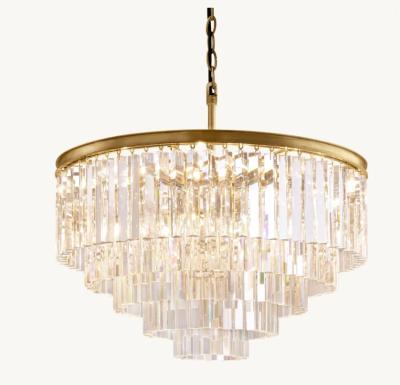 Chine Lustre rond Odeon des années 1920, 32 pouces de diamètre, éclairage en cristal K9 à vendre