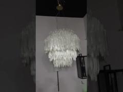 Wit kristal messing kroonluchter Dimmable Selenite kroonluchter luxe voor woonkamer