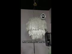 Wit kristal messing kroonluchter Dimmable Selenite kroonluchter luxe voor woonkamer