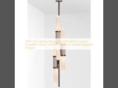 Lampada a sospensione moderna minimalista in rame per hotel, villa, camera da letto, scandalo, sfalsata