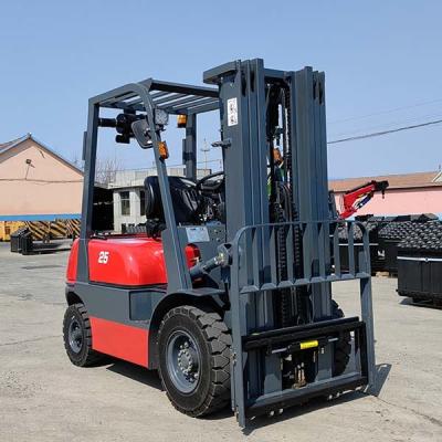 China 2500 kg 5000 lbs 2,5 ton heftruck Hydraulisch 2,5 T Diesel heftruck zijverander Te koop