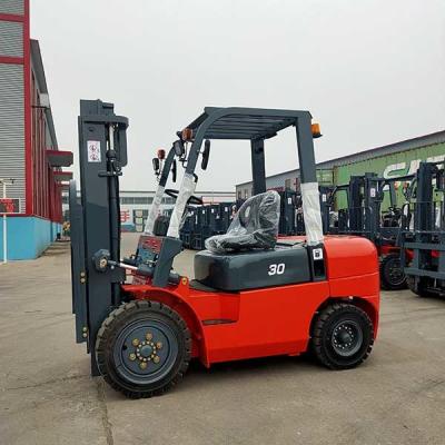 Cina Mastro di sollevamento completo 3m carrello elevatore 3,5 tonnellate Motorino cinese magazzino carrello elevatore rosso in vendita