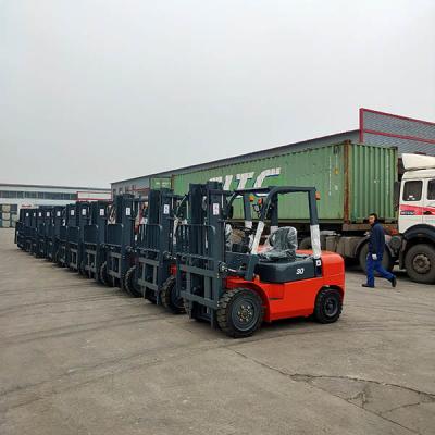 Cina Mastro di sollevamento completo 3m carrello elevatore 3,5 tonnellate Motorino cinese magazzino carrello elevatore rosso in vendita