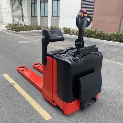 China Red 3000kgs Electric Pallet Jack Stacker 3T Powered Pallet Truck for sale