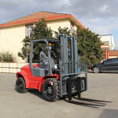China 3.5 Ton 2 Wheel Drived Forklift Truck Hydraulic Transmission Rough Terrain for sale