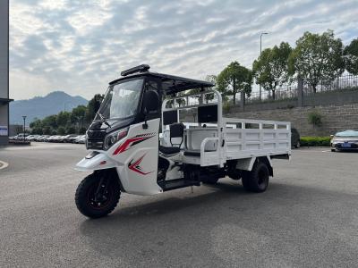 China Gasoline X5 Cargo Tricycle Three Wheeler Semi Cabin 350cc Water Cooled Engine Four Rear Tyres Oil Brake Big Booster With 2500kg Load Capacity And Reinforced Chassis Keel For Heavy Duty Transport for sale
