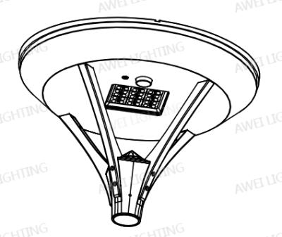China 12.8V 36AH Battery Die-cast Aluminum Solar Courtyard Light With Push Button Switch Used In Parks. for sale