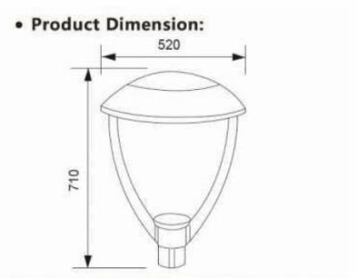 Cina IP65 Post Top Light Area di paesaggio esterno LED illuminazione giardino esterno Commercial Pole Light Fixture AC100-277V in vendita