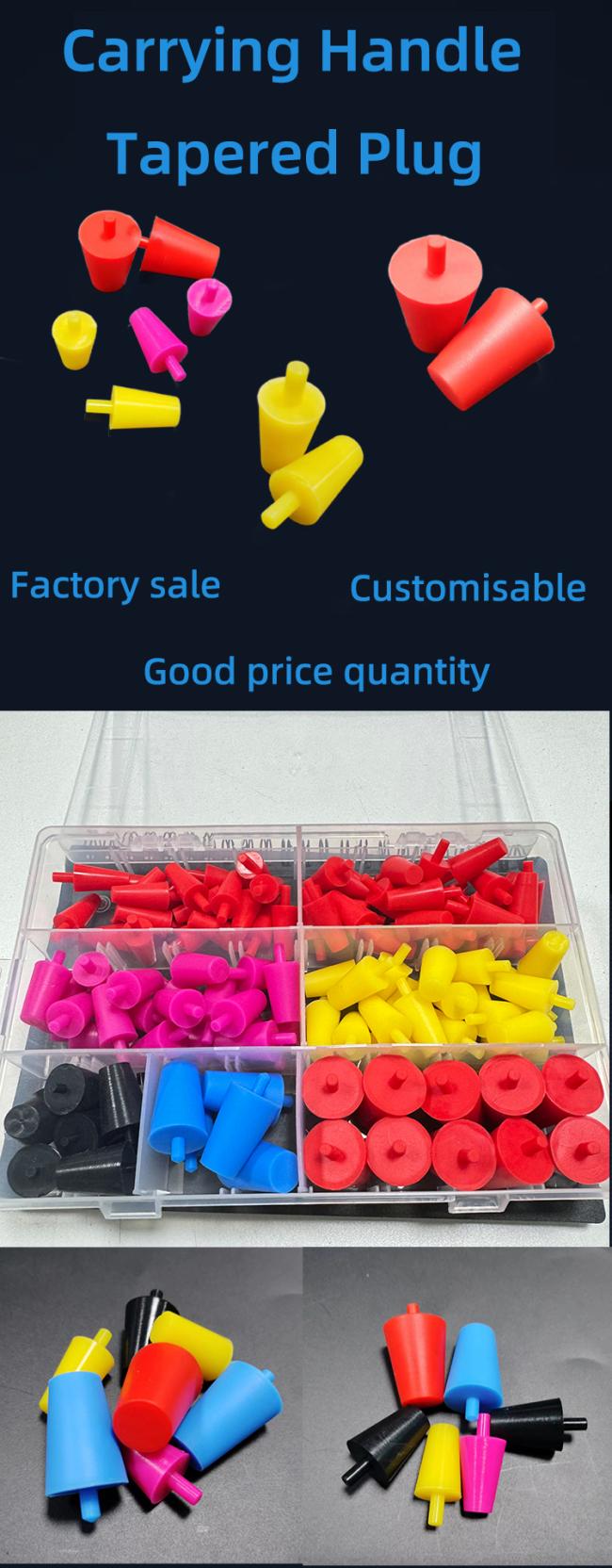 Multi-size conical silicone plugs industrial application