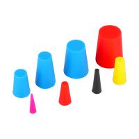 Quality 8 Sizes High Temp Silicone Rubber Stoppers Protective Tapered Plug Assortment for sale