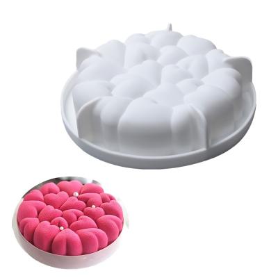 China Heart Silicone Cake Mold Single Piece Eco Friendly High Temperature Resistant Pan Designed for Mixed Size Cakes for sale