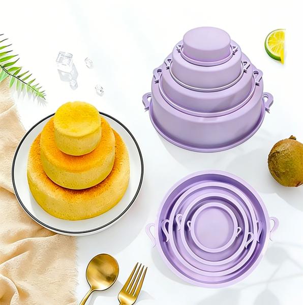 Quality Stocked Silicone Round Cake Mold 4 6 8 10 Inch Multiuse Nonstick Heat Resistant Cake Tools for Mousse Bread Pizza Baking for sale