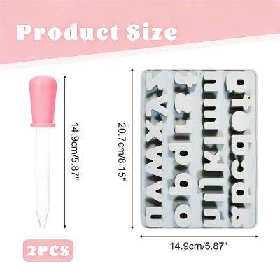 China Microwave Safe Letter Silicone Mold Suitable for Cake Decorating Cookie Pressing Candy Casting Epoxy Resin Soap Ice Cube for sale