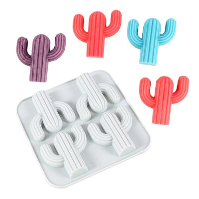 China 1 Piece Silicone 3D Cute Cacti Shape Eco Friendly Reusable Baking Tools DIY Gummy Candy Mold Easy Cake Fudge Chocolate Molds for sale