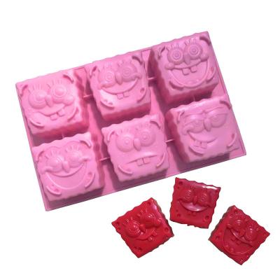 China Cake Tools Silicone Square Spongebob Disposable Mold for Handmade Soap Aromatherapy Rice Cake Model YZ-56 Hand Wash Only for sale