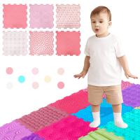 China Customized Logo Durable Reusable Silicone Mat Set Multi Texture BPA Free Foldable Adjustable Sensory Integration Training Toddler for sale