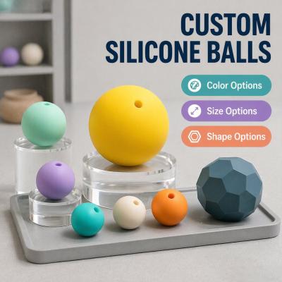 China Custom Soft Silicone Balls OEM ODM Rubber Spheres Color Size Hole Shape Logo Factory Supply for sale