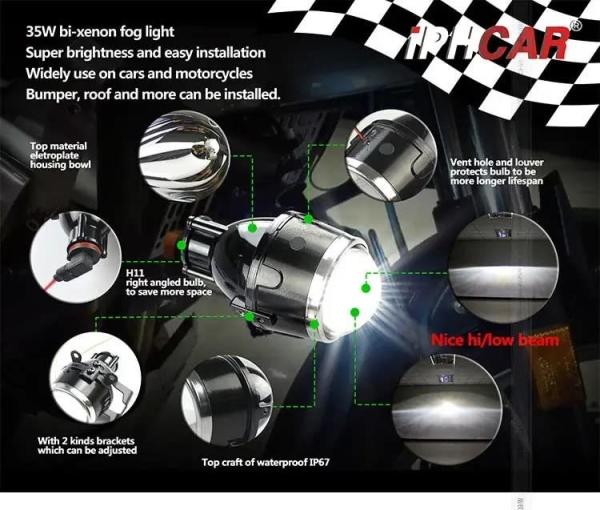 Quality Aluminum White Universal Car Projector 3.5 Inch Fog Light LED Lamp for sale
