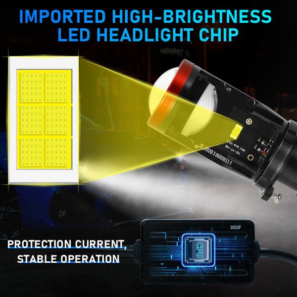 Quality 45W Y8 Mini Lens H4 LED Projector Spotlight Head Light Bulb For Car for sale