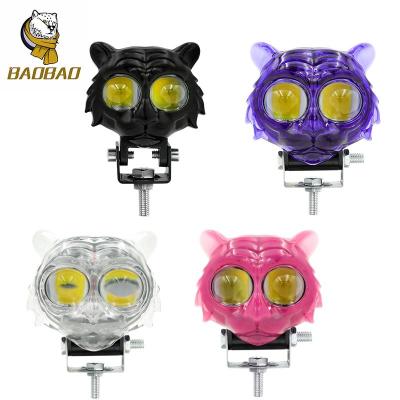 Lucency Purple Pink Tiger Design Mutiple Flash Color Motorcycle Spotlight