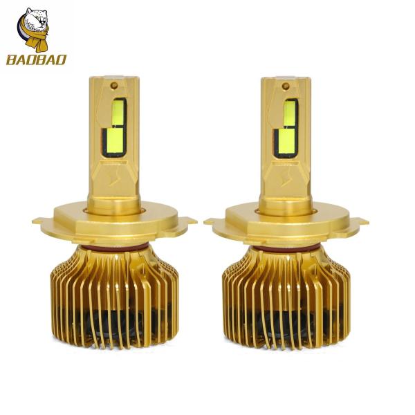 Quality H4 H11 9005 9006 H3 Golden Casing Car Universal LED Bulb Auto Parts for sale