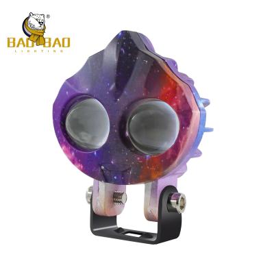 China Ultraman Cartoon Design 12V 80V Yellow White LED Headlight For Motorcycle for sale