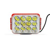 China Plastic White Yellow Flash Rectangle Motorcycle LED Spotlight for sale