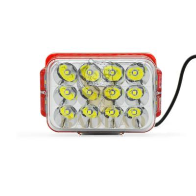China Plastic White Yellow Flash Rectangle Motorcycle LED Spotlight for sale