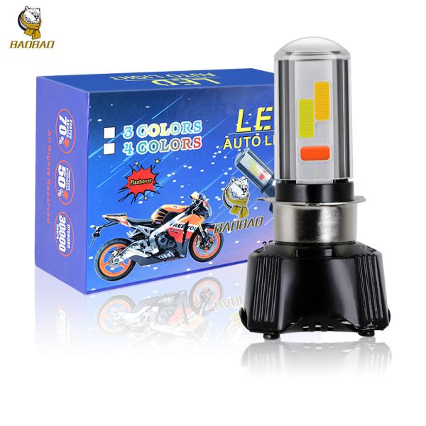 Quality Four Color Aluminum 35W COB Chip 80V Motorcycle LED Headlight Bulb for sale