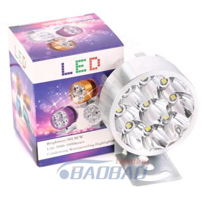 Aluminum Silver Casing 9 Beam White Color Motorbike Light Accessories