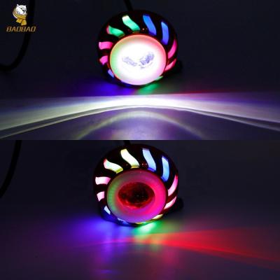 China Circle Angel Devil Eye Colorful LED Projector Motorcycle Headlight for sale