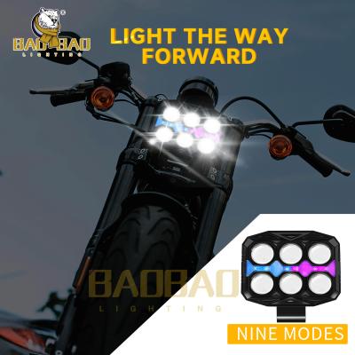 China 6 LED RGB White Yellow Flash Available LED Fog Light Decoration For Motorcycle for sale