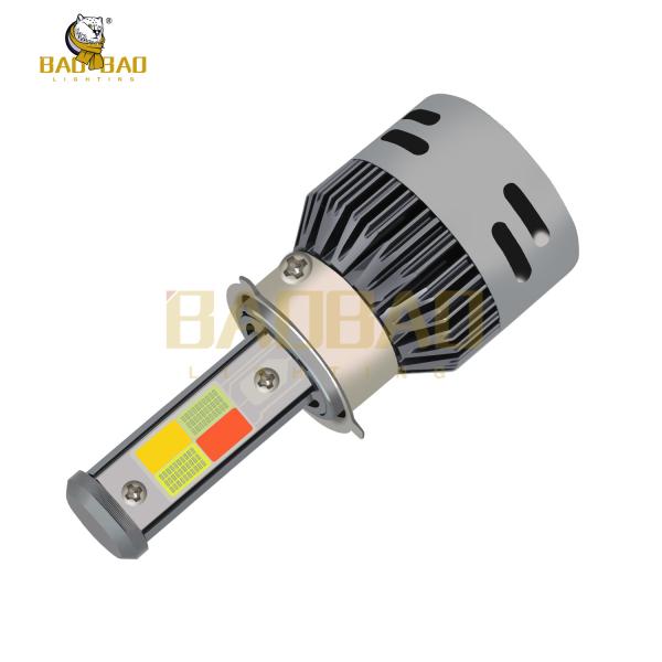 Quality Blue White Yellow Flash Metal Lens Motorcycle Headlight LED Bulb for sale