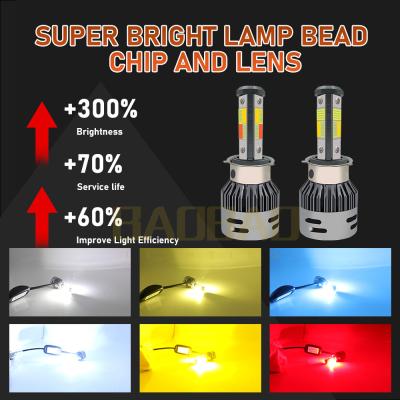 Cina Blue White Yellow Flash Metal Lens Motorcycle Headlight LED Bulb in vendita