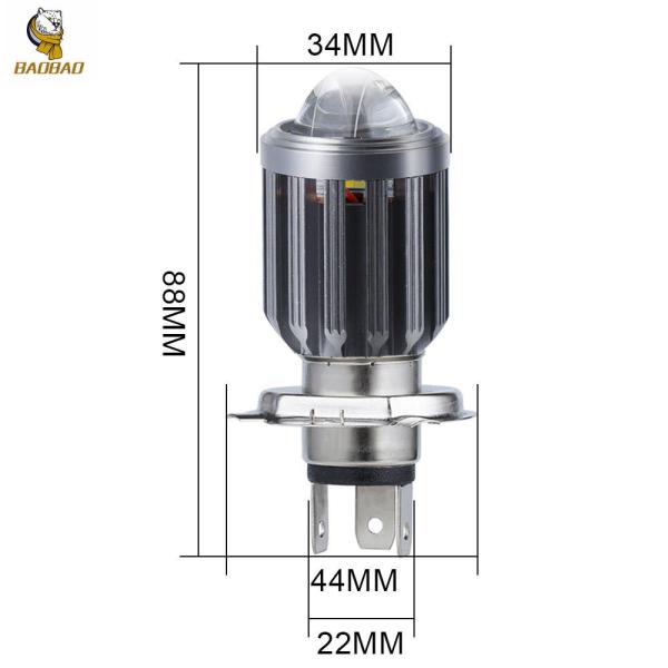 Quality H4 BA20D White Yellow Blue Metal Bulb Mini Driving LED Light For Motorcycle for sale