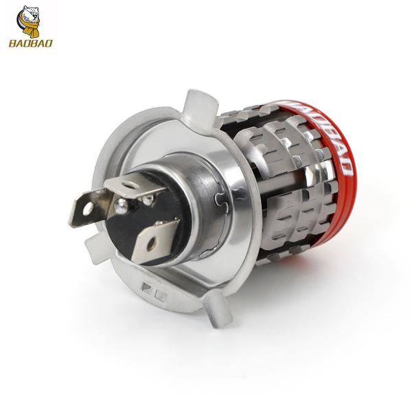 Quality 15W Metal White Yellow Flash Pink Ring LED Lens H4 BA20D Motorcycle Headlamp for sale