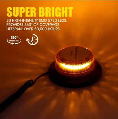 China Plastic 15W Yellow Flash Rotating Luces Light LED Lamp For Truck Car Vans Bus for sale