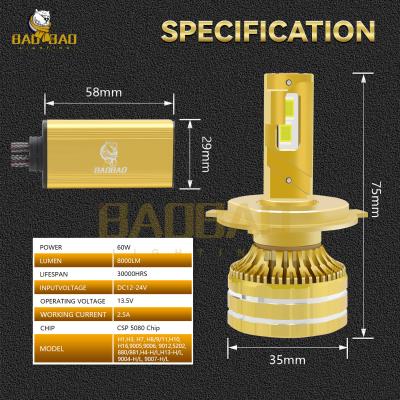 Cina H4 H7 9005 120W Super Bright Car Led Fares High Beam Low Beam parti auto in vendita