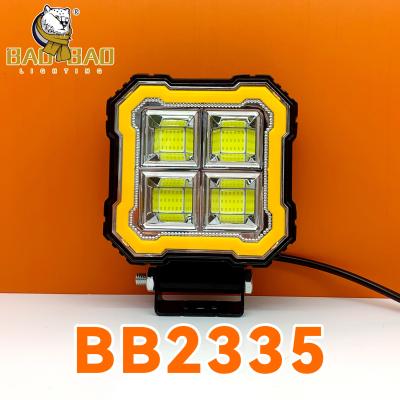 China Square 80V Yellow White Flashing Red Warning Truck LED Headlight 4x4 Offroad Work Light for sale